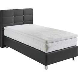 Westfalia Schlafkomfort Boxspringbett mit Kn&ouml;pfen in Kristalloptik, wahlweise mit Topper grau Bezug: Kunstleder, Polyurethan;Polsterung: 100% Polyester Kunstleder Ohne Topper