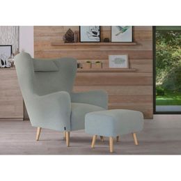 Home Affaire Sessel &raquo;Telford auch in Fellimitat, Sessel B/T/H: 77/92/106 cm&laquo; wahlweise mit und ohne Hocker, in vielen Bezugsqualit&auml;ten, Ohrensessel 