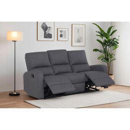 Home Affaire 3-Sitzer &raquo;TOURNAY manuelle Relaxfunktion, Liegefunktion (105&deg;-135&deg;), Webstoff&laquo; Reclinerfunktion in 2 Sitzen (links u. rechts) grau B/H/T:
