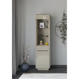 set one by Musterring Standvitrine &raquo;Reno&laquo; 1 Stk. tlg. Mit Sockel in diversen Farben, 193 cm H&ouml;he & Farbauswahl Glas, Holzwerkstoff taupematt lack, B/H