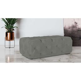 Home Affaire Polsterhocker &raquo;FOLLINA&laquo; Polsterhocker mit klassischer Chesterfield-Knopfheftung grau 100% Polyester B/H/T: 130cm x 39cm x 65cm, Samtoptik