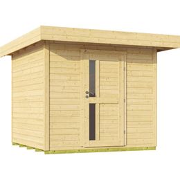 Weka Gartenhaus &raquo;Designhaus 172&laquo; beige Massivholz Fu&szlig;boden im Gartenhaus, ohne Dacheindeckung