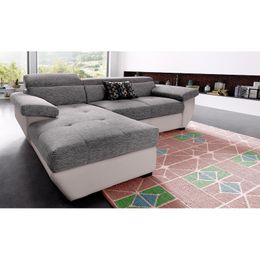 COTTA Ecksofa &raquo;Speedway L-Form&laquo; mit Kopfteilverstellung, wahlweise mit Schlaffunktion & Bettkasten Edles Flachgewebe ( 100% Polyester ) / Feine 