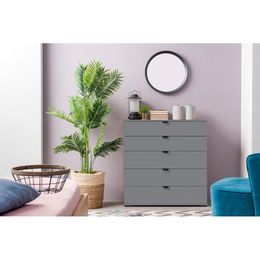 Home Affaire Sideboard &raquo;Duero&laquo; Kommode mit 5 Schubk&auml;sten, Breite 90 cm grau Holzwerkstoff B/H/T: 90cm x 95cm x 40cm, 5 Stk.