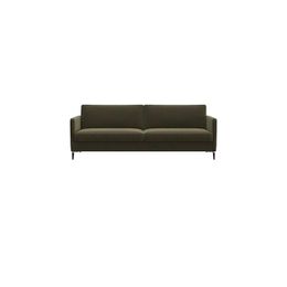 FLEXLUX 3-Sitzer &raquo;Fiore, super Sitzkomfort durch Kaltschaum im Sitz&laquo; schmale Armlehnen, F&uuml;&szlig;e Alu+schwarz gr&uuml;n 100% Polyester B/H/T: 214cm x 85cm x 