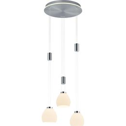 HELL h&ouml;llisch gutes Licht LED Pendelleuchte &raquo;SAM&laquo; LED-Modul 1 Stk. Warmwei&szlig; B-Link Fernbedienung, H&ouml;henverstellbar silber 4, &Oslash; 43cm, 1 Stk.