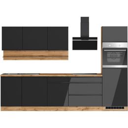 KOCHSTATION K&uuml;chenzeile &raquo;KS-Virginia,neu in verbesserter Ausf&uuml;hrung&laquo; Arbeitsplatte 38 mm stark, Stauraum, Softclose, Breite 300 cm, Soft-Close, 