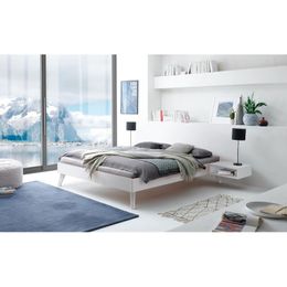 Hasena Holzbett &raquo;Calvari&laquo; mit einer Fu&szlig;h&ouml;he von 20 cm wei&szlig; MDF Liegefl&auml;che L&auml;nge B: 200cm x 200cm, H&ouml;he Bett: 36cm H&ouml;he Bettseite: 16cm H&ouml;he 