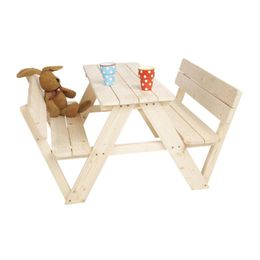 Pinolino Kindersitzgruppe &raquo;Nicki f&uuml;r 4, mit R&uuml;ckenlehne&laquo; Made in Europe beige Massivholz B/H/T: 100cm x 50cm x 90cm