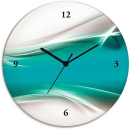 Artland Wanduhr &raquo;Kreatives Element&laquo; wahlweise mit Quarz- oder Funkuhrwerk, lautlos ohne Tickger&auml;usche blau &Oslash; 30cm, Quarzuhr