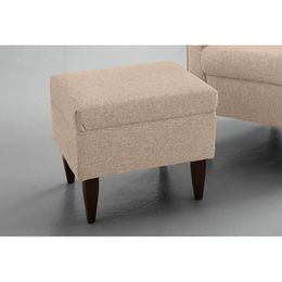 Home Affaire Hocker &raquo;Asino&laquo; beige Struktur (100% Polyester);Struktur/Blume (100% Polyester) B/H/T: 48cm x 40cm x 48cm, Struktur grob