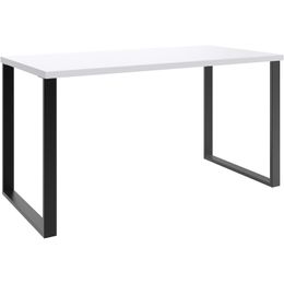 wimex Schreibtisch &raquo;Norderney&laquo; aus Holzwerkstoff und Metall, 140x70cm wei&szlig; B/H/T: 140cm x 75cm x 70cm