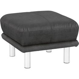 Trendmanufaktur Hocker &raquo;Cecilia II, modern und elegant, B/T 66/66cm&laquo; grau Struktur fein (100% Polyester);Microfaser Vintage (100% Polyester);Struktur 