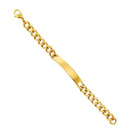 Firetti Armband &raquo;Schmuck Geschenk Armkette ID-Platte, Flachankerkette&laquo; gold 21cm, Edelstahl