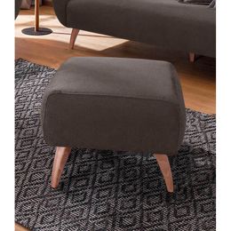Home Affaire Hocker &raquo;Baggio&laquo; mit Holzf&uuml;&szlig;en grau B/H/T: 63cm x 45cm x 63cm, Struktur