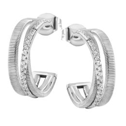 Firetti Damen Paar Creolen &raquo;Schmuck Geschenk Silber 925 Ohrschmuck Ohrringe&laquo; mit Zirkonia (synth.) 20mm, Silber 925 (Sterlingsilber)