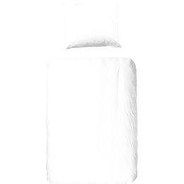 Good Morning Bettw&auml;sche &raquo; Uni&laquo; 2 Stk. 100% Baumwolle, Renforc&eacute;, 135x200, Unifarben, Rei&szlig;verschluss, Wei&szlig; wei&szlig; Renforc&eacute;, Obermaterial: 100% Baumwolle B