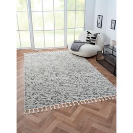 MyFlair Hochflor-Teppich &raquo;Moroccan Rockface, LAGERR&Auml;UMUNG!&laquo; rechteckig 24 mm H&ouml;he modern, marokkanisches Design, meliert, flauschig weich, mit Fransen schwarz