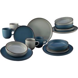 Creatable Kombiservice &raquo;Geschirr-Set Modern Scandic&laquo; Service, skandinavischer Life Style, 16 Teile, f&uuml;r 4 Personen blau Steinzeug 16 Stk.