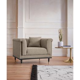 Home Affaire Cocktailsessel &raquo;Chamby New Sessel&laquo; im Boucl&eacute;-Strukturbezug mit Steppung im Lehnenbereich beige Boucl&eacute; (100% Polyester) B/H/T: 100cm x 