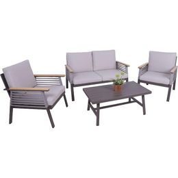 Garden Pleasure Gartenlounge-Set &raquo;, Lounge-Gruppe &raquo;DENIA&laquo;&laquo; 2 Sessel, 1 Sofa,Tisch LxB: 55,5x100 cm, inkl beigen Kissen beige Aluminium Einheitsgr&ouml;&szlig;e