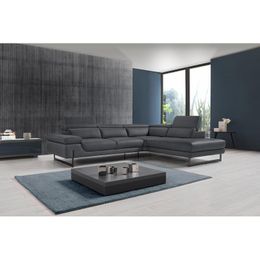 Egoitaliano Ecksofa &raquo;Queenie, extravagantes Sofa mit erstklassigem Sitzkomfort, L-Form&laquo; mit verstellbarer Armlehne und Kopfteilen f&uuml;r Wohlf&uuml;hlkomfort grau Luxus-
