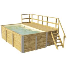 Weka Rechteckpool &raquo;595 Gr.1 mit Sonnendeck und Technikraum&laquo; BxLxH: 309x416x116 cm. verschiedene Folienfarben &Oslash;/B/H/L: Breite 309cm x H&ouml;he 116cm x 