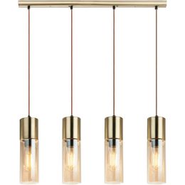 Globo LIGHTING H&auml;ngeleuchte &raquo;ANNIKA&laquo; E27 1 Stk. H&auml;ngeleuchte, Glas, E27 gold 4, &Oslash; 9cm H: 156cm, 1 Stk.