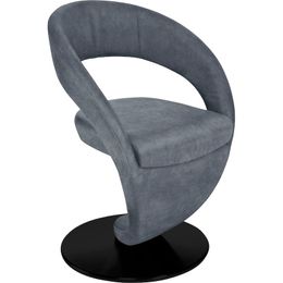 K+w Komfort & Wohnen K+W Komfort & Wohnen Esszimmerstuhl &raquo;Wave, Drehstuhl&laquo; () Design-Drehstuhl, schwarzer Drehteller blau 785: Microfaser, 100% Polyester B/H/T: 62cm x 