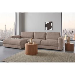 Home Affaire Ecksofa &raquo;Bloomfield, elegant, viel Platz, Mega Couch, Breite 303cm, L-Form&laquo; extra tiefe Sitzfl&auml;che, wahlweise mit Sitztiefenverstellung 