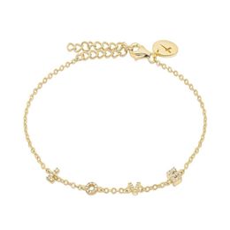 Tamaris Damen Silberarmband &raquo;Schmuck Geschenk Silber 925 Armkette Love Letters&laquo; mit Zirkonia (synth.) 21cm, Silber 925 (Sterlingsilber)