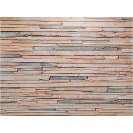 Komar Fototapete &raquo;Whitewashed Wood - Gr&ouml;&szlig;e 368 x 254 cm&laquo; bedruckt glatt Wohnzimmer, Schlafzimmer braun Papier B/L: 368m x 254m, Rollen: 8