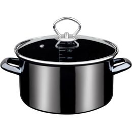 GSW Bratentopf &raquo;Profi-Black-Star&laquo; 1 Stk. tlg. Stahl-Emaille schwarz 3 l + &Oslash; 20cm + H&ouml;he 10,5cm
