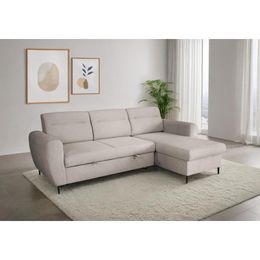 Trends by HG Ecksofa &raquo;Bella L-Form, B: 248 cm&laquo; mit Schlaffunktion & Bettkasten 100% Polyester B/H/T: 248cm x 87cm x 153cm, Feinstruktur, Recamiere 