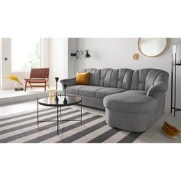 DOMO collection Ecksofa &raquo;Papenburg, zeitlose R&uuml;ckensteppung, elegante Formensprache, L-Form&laquo; in gro&szlig;er Farbvielfalt, wahlweise mit Bettfunktion grau 