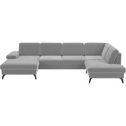 Sit & More sit&more Wohnlandschaft &raquo;Morris Jubi&laquo; wahlweise mit Armteilverstellung, Schlaffunktion & Bettkasten grau 100% Polyester B/H/T: 335cm x 82cm x 212cm, 