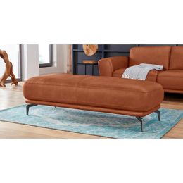 W.Schillig Hocker &raquo;montanaa&laquo; mit Metallf&uuml;&szlig;en in Schwarz pulverbeschichtet, Breite 141 cm braun B/H/T: 141cm x 42cm x 61cm, Longlife Xtra-Leder Z69