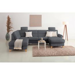 OTTO home Wohnlandschaft &raquo;Westerland U-Form&laquo; Federkern, wahlweise Schlaffunktion, Stauraum und Armlehn-Verstellung grau 100% Polyester B/H/T: 303cm x 