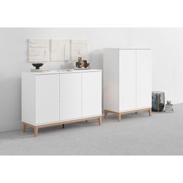 OTTO home Highboard &raquo;Maryd&laquo; 1 Stk. tlg. Hochkommode mit Untergestell in Holzoptik wei&szlig; Holzwerkstoff, MDF B/H/T: 80cm x 121cm x 41cm, 2 Stk.