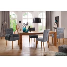 Home Affaire Polsterstuhl &raquo;Queen&laquo; (Set) 2 Stk.Esszimmerstuhl mit Knopfheftung, 2er, 4er oder 6er-Set blau Polyester B/H/T: 46cm x 93cm x 64cm, 2 Stk.,