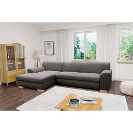Home Affaire Ecksofa &raquo;Nika zeitlos und elegant, L-Form&laquo; wahlweise mit Bettfunktion, auch in Cord grau Primabelle-Microfaser (100% Polyester);Struktur 