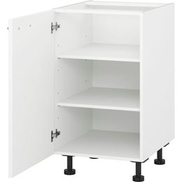 KOCHSTATION Unterschrank &raquo;"KS-Scafa" mit zwei Einlegeb&ouml;den&laquo; in verschiedenen Breiten, wahlweise T&uuml;ranschlag rechts oder links wei&szlig; wei&szlig;, B/H/T: 30cm x