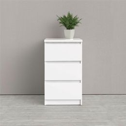 Home Affaire Kommode &raquo;Naia&laquo; Elegante und modernes Sideboard mit 3 ger&auml;umigenSchubladen wei&szlig; Holzwerkstoff B/H/T: 40,4cm x 70,1cm x 50cm, 3 Stk.