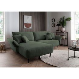 Home Affaire Ecksofa &raquo;Lazio modern und bequem, schmale Armlehnen, tolle Detailverarbeitung&laquo; zwei verschiedene Fu&szlig;farben w&auml;hlbar gr&uuml;n 93% Polyester, 7%