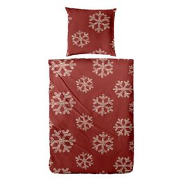 Primera Bettw&auml;sche &raquo;Feinbiber-Bettw&auml;sche Snowflake&laquo; 2 Stk. mit winterlichen Schneeflocken Feinbiber, Obermaterial: 100% Baumwolle B/L: 155cm x 220cm, 1 Stk., 