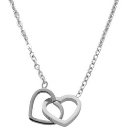 Firetti Damen Kette mit Anh&auml;nger &raquo;Schmuck Geschenk Edelstahl Halsschmuck Halskette Ankerkette Herzen&laquo; Made in Germany silber Edelstahl, L: 45