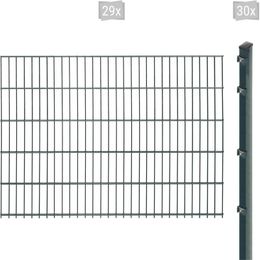 Arvotec Doppelstabmattenzaun &raquo;EXCLUSIVE 103 zum Einbetonieren&laquo; Zaunh&ouml;he 103 cm, Zaunl&auml;nge 2 - 60 m grau Kunststoff, Stahl H/L: 103cm x 58m, Pfosten: 30 Stk.