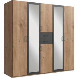 wimex Kleiderschrank &raquo;Diver Dreht&uuml;renschrank mit Spiegel, in der Breite: 225cm&laquo; Bestseller Schlafzimmerschrank wahlweise 3 Innenausstattungen grau B/H/T: 