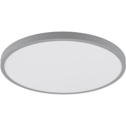 Eglo Aufbauleuchte &raquo;FUEVA 1&laquo; LED-Board 1 Stk. Warmwei&szlig; schlankes Design, nur 3 cm hoch, Durchmesser 40 cm silber 1, &Oslash; 40cm H: 3cm, 1 Stk.