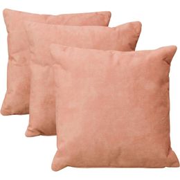 OTTO home Dekokissen &raquo;Greevy&laquo; Dekokissen mit F&uuml;llung, Sofakissen 3er Set 40x40cm rosa Polyester B/L: 40cm, 3 Stk.